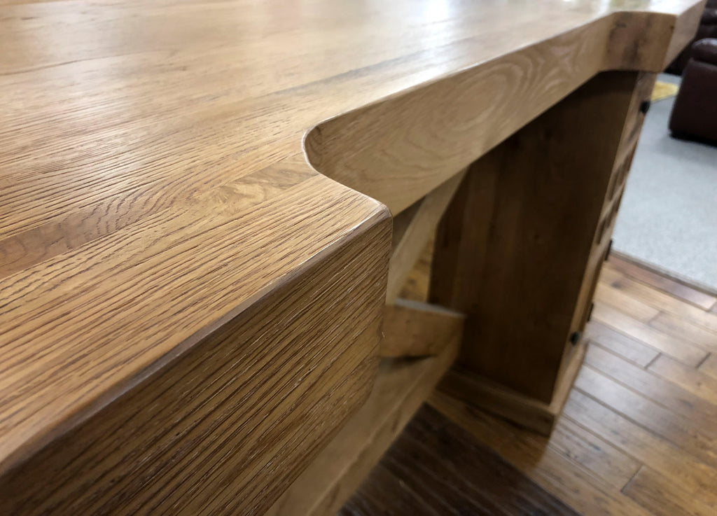 Reclaimed Oak Maxi Bar Table with Inbuilt Wine Rack & Storage ...
