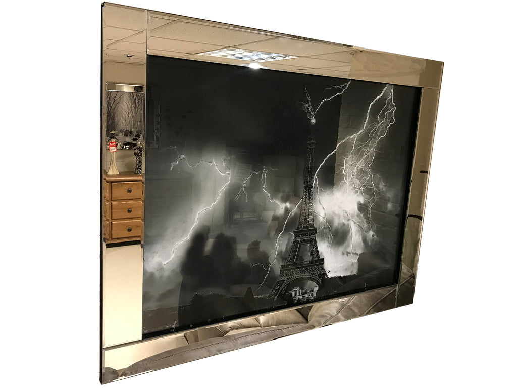 Liquid Art Mirror Frame Glitter Lightening Eiffel Tower Hanging Pictur ...