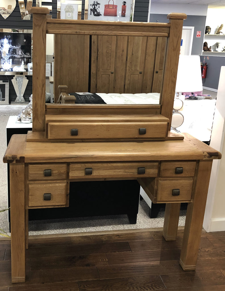 Weathered Oak Dressing Table – Comfortzone Home Furnishers