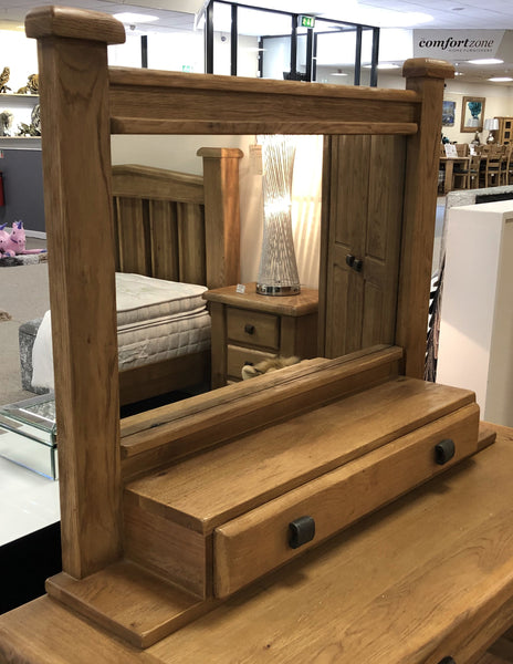 Weathered Oak Dressing Table Mirror – Comfortzone Home Furnishers